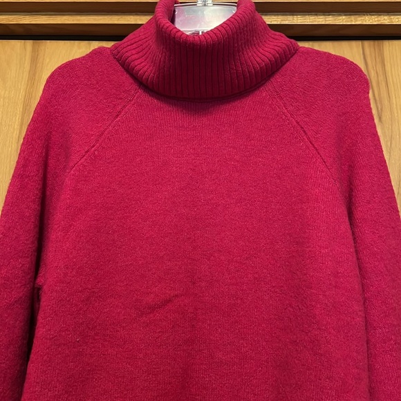 Zara | Sweaters | Zara Oversized Red High Collar Turtleneck Sweater ...